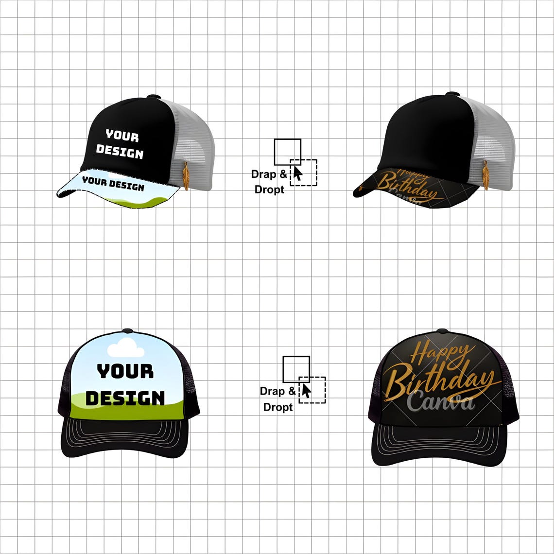 Ultimate Trucker Hat Template | Editable Brim SVG Canva Cap Design ...