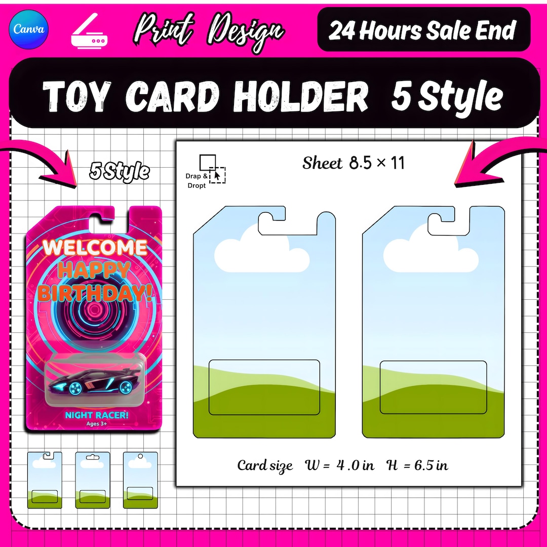 Editable Toy Car Packaging Holder Template | DIY Mini Vehicle Display ...