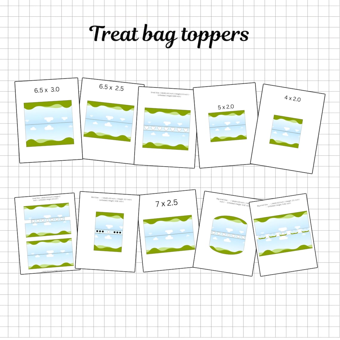 Editable Treat Bag Toppers Template Bundles – Customizable Party Topper ...