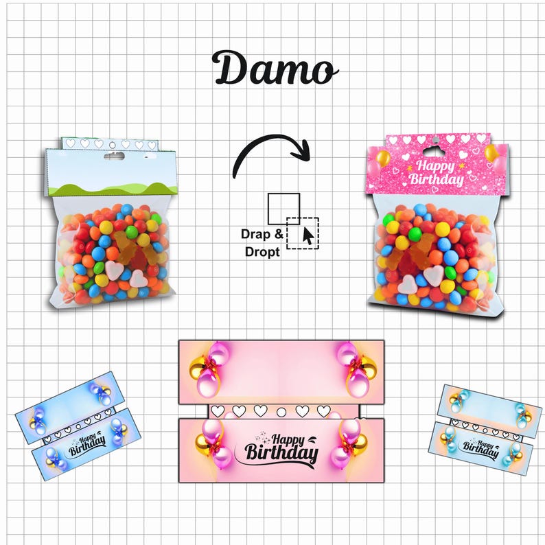 Editable Treat Bag Toppers Template Bundles – Customizable Party Topper ...