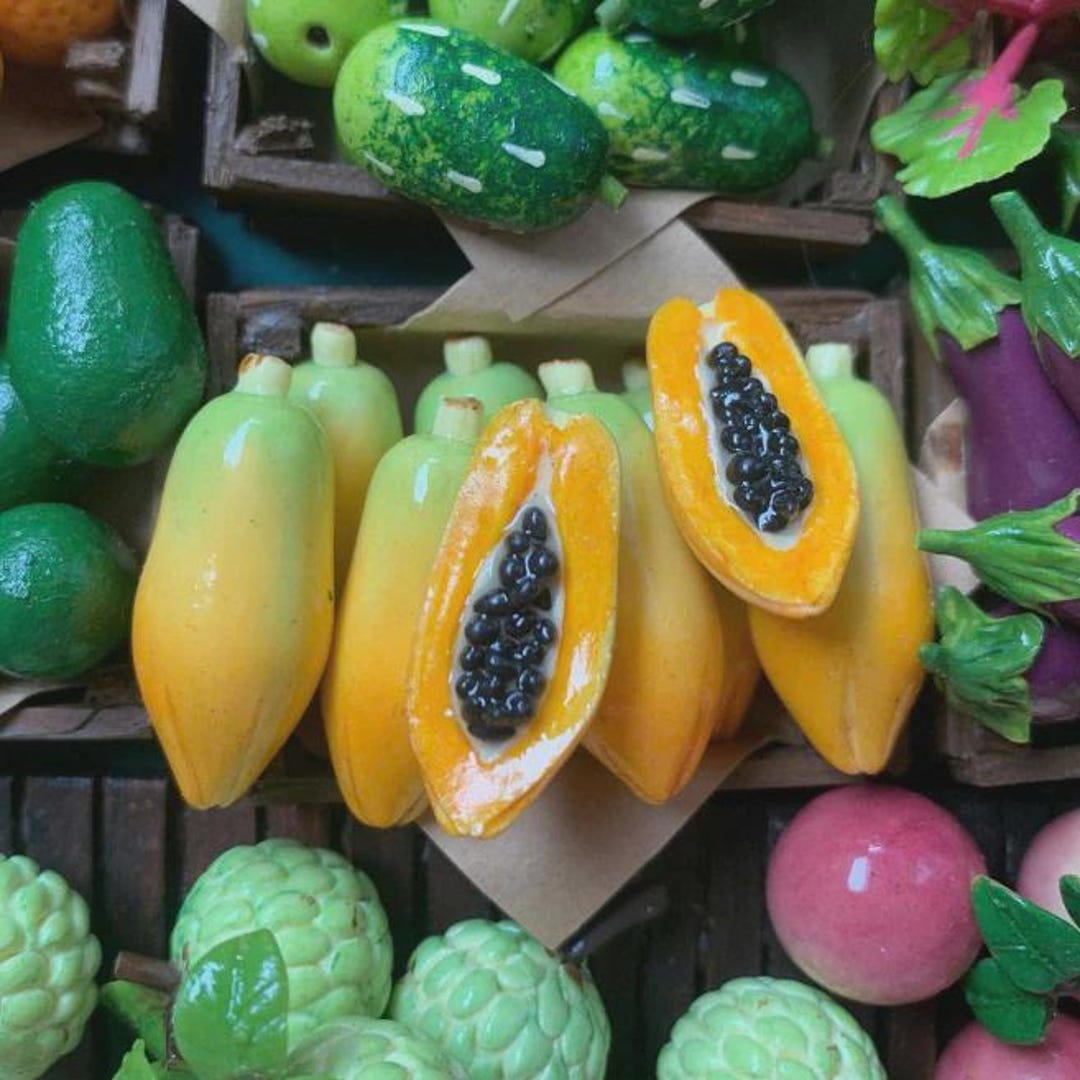 Miniatures Papaya Fruit , Miniatures Foods Handmade, Miniature Gift - Etsy