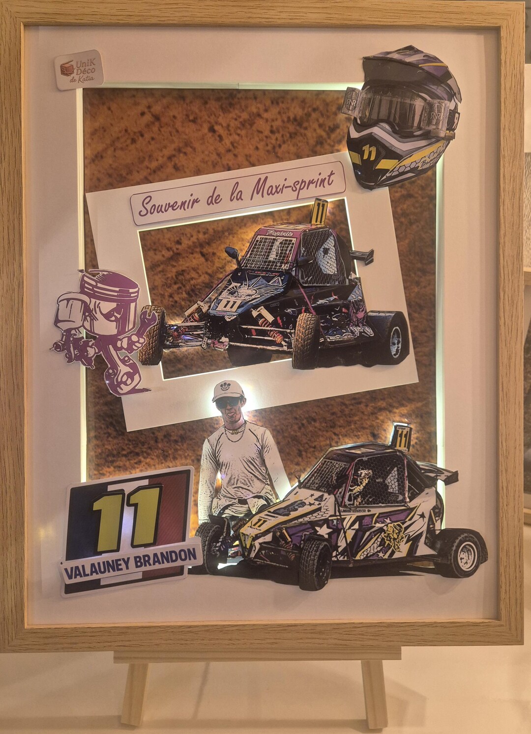 Custom 3D Autocross Frame – Racing Souvenir – Driver, Buggy – LED Light ...