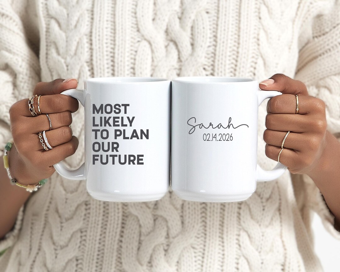 Most Likely to Plan Our Future Matching Couple Mugs Personalized Name ...