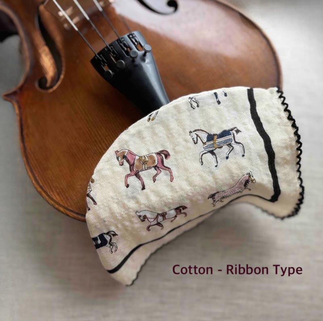 Cotton Violin Chinrest Cover | Compact / Ribbon | 3/4-4/4 Violin ...