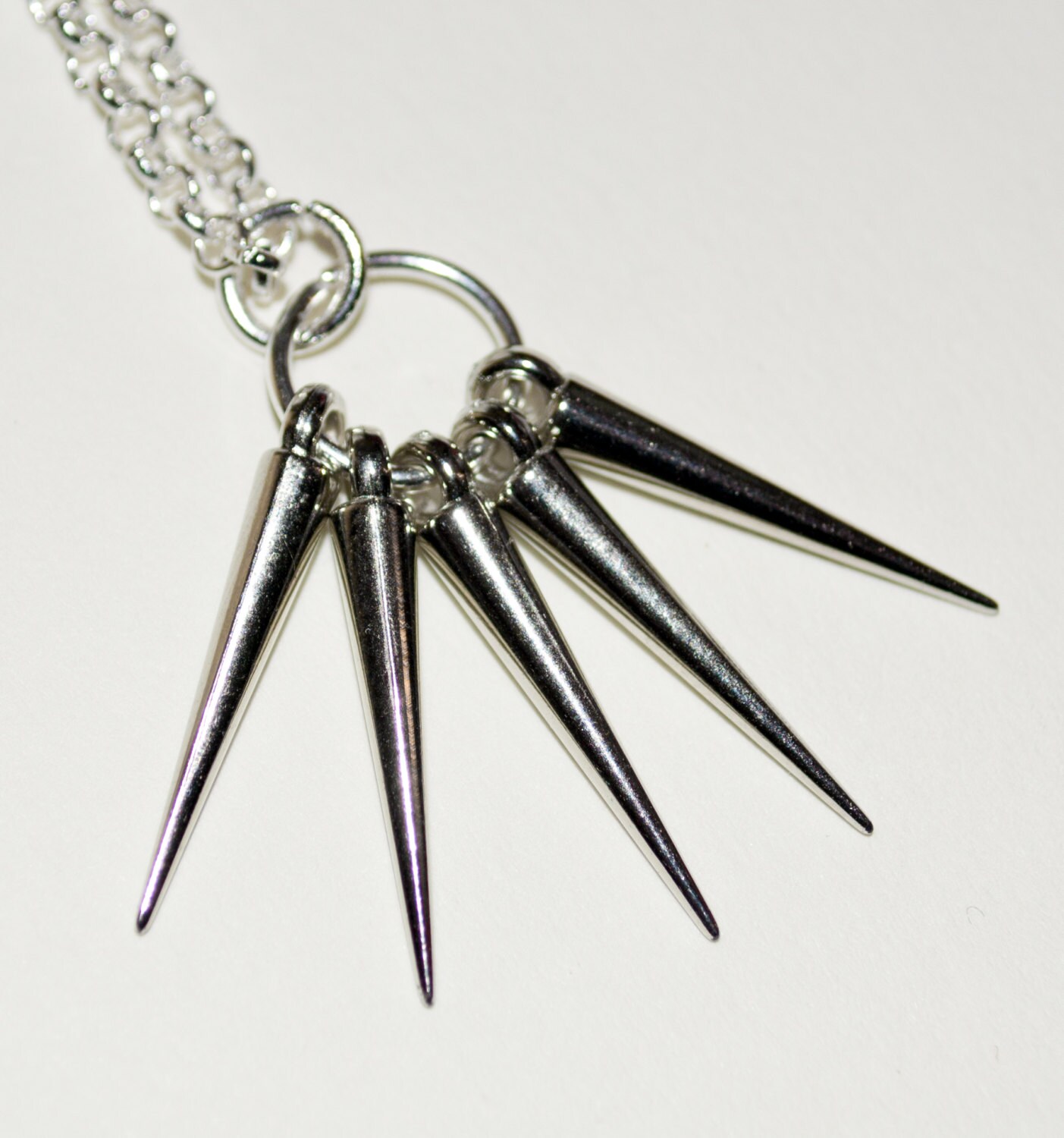 Spike Necklace Silver Spikes Modern Necklace Urban Jewelry | Etsy
