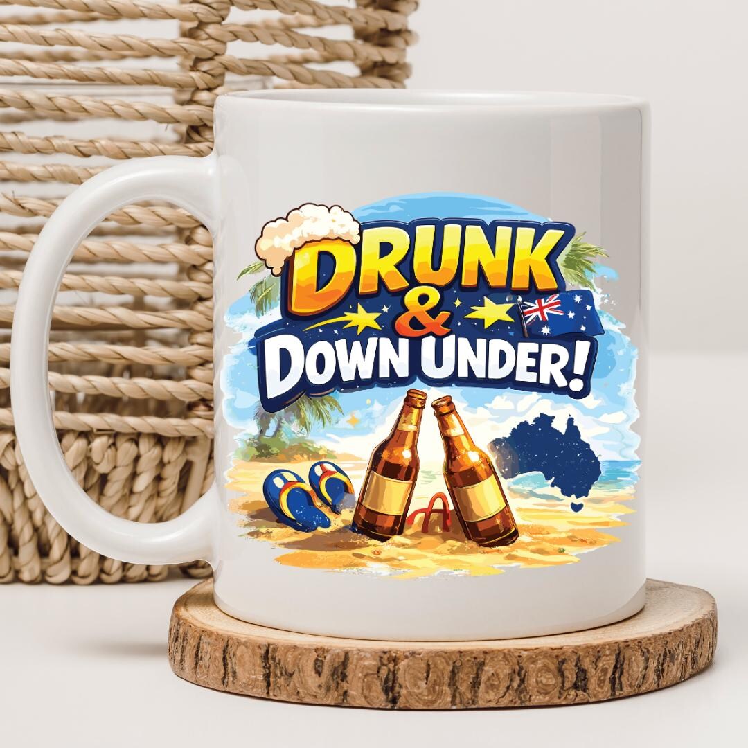 Drunk Down Under – Mug Sublimation Design (digital Download) - Etsy