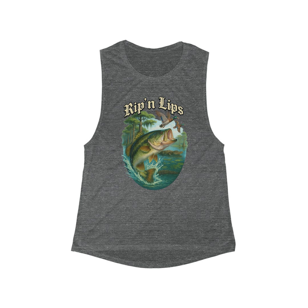 Rip'n Lips Bass Fishing Tank | Fish Graphic Muscle Tank - Etsy