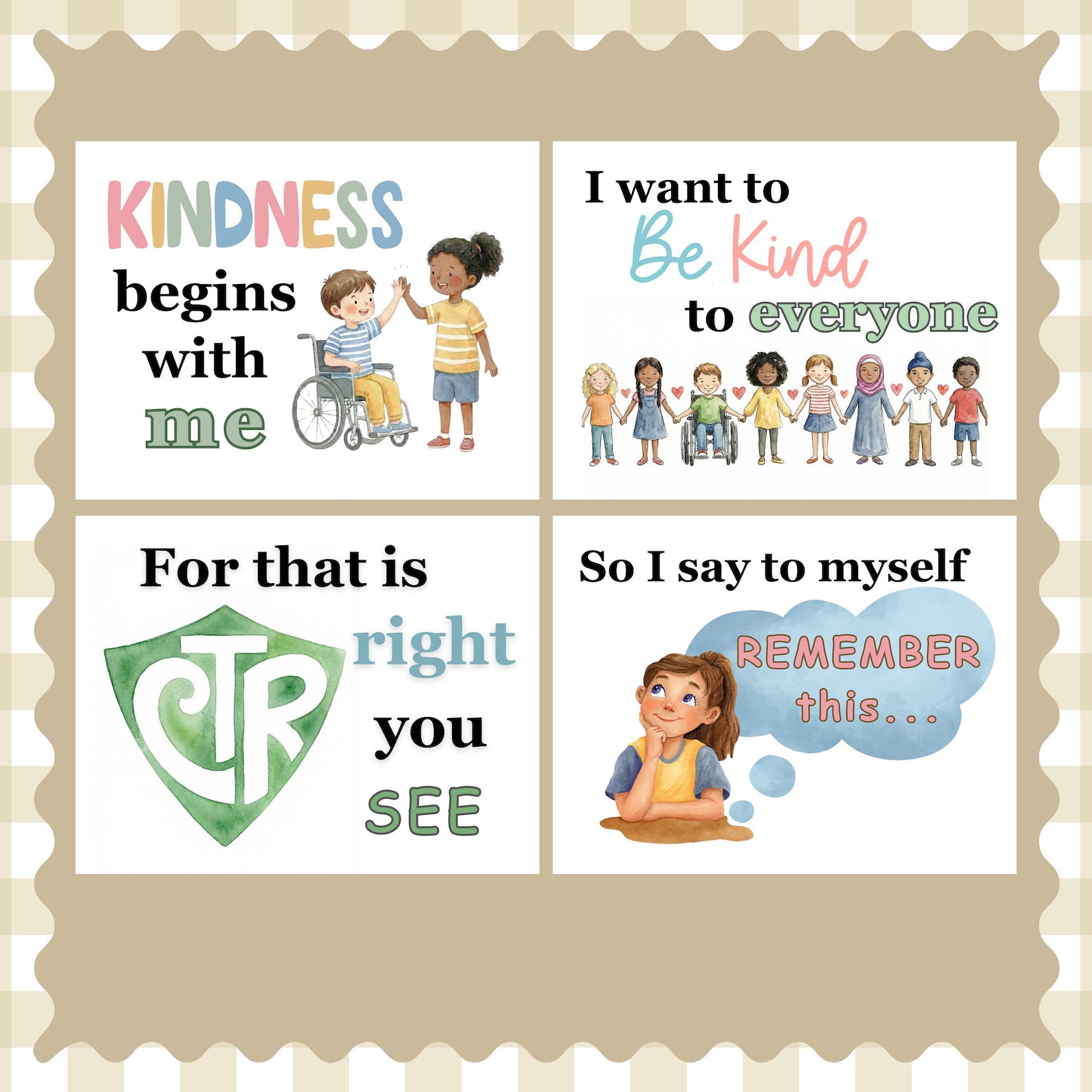 Kindness Begins With Me Printable Flipchart for LDS Singing Time ...