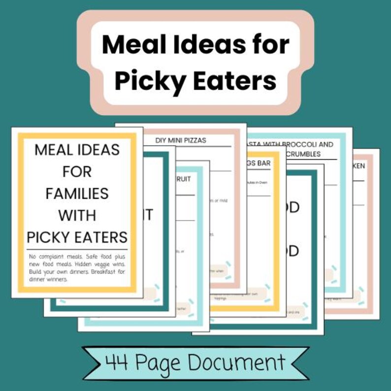 Meal Ideas for Picky Eaters Guide Family Meal Planner Printable Kids ...