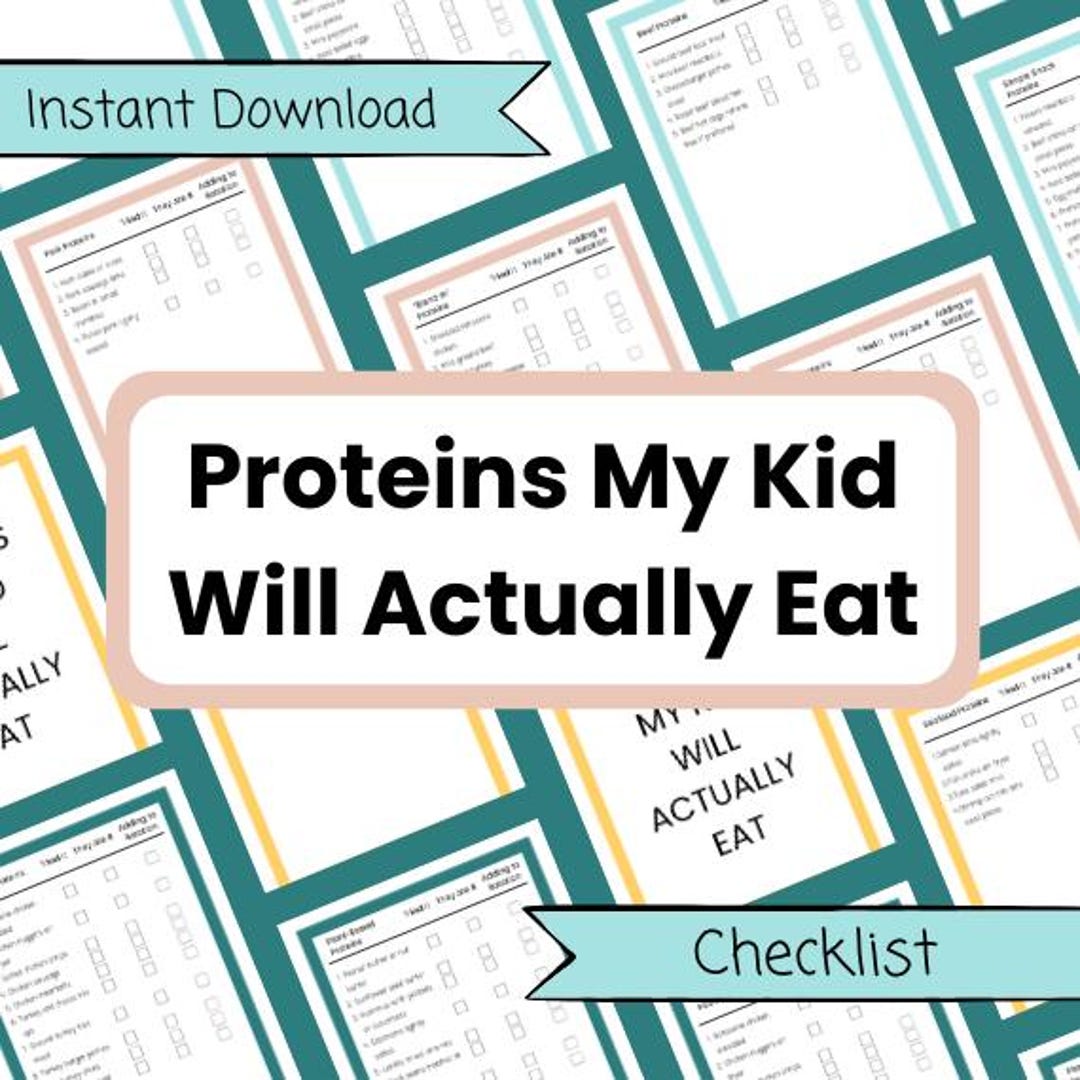Picky Eater Protein Tracker: Kids Food Checklist (PDF) - Etsy