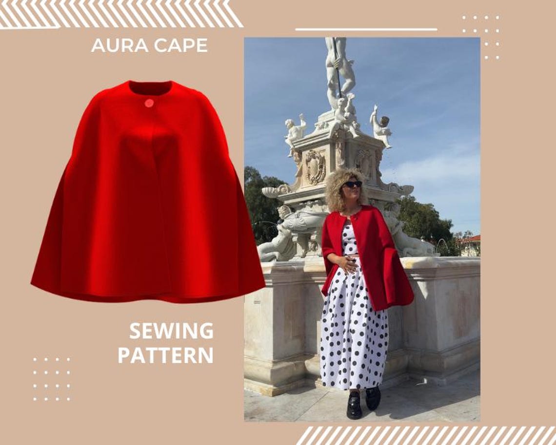 Flattering Versatile and Easy Cape Sewing PDF Pattern - Etsy