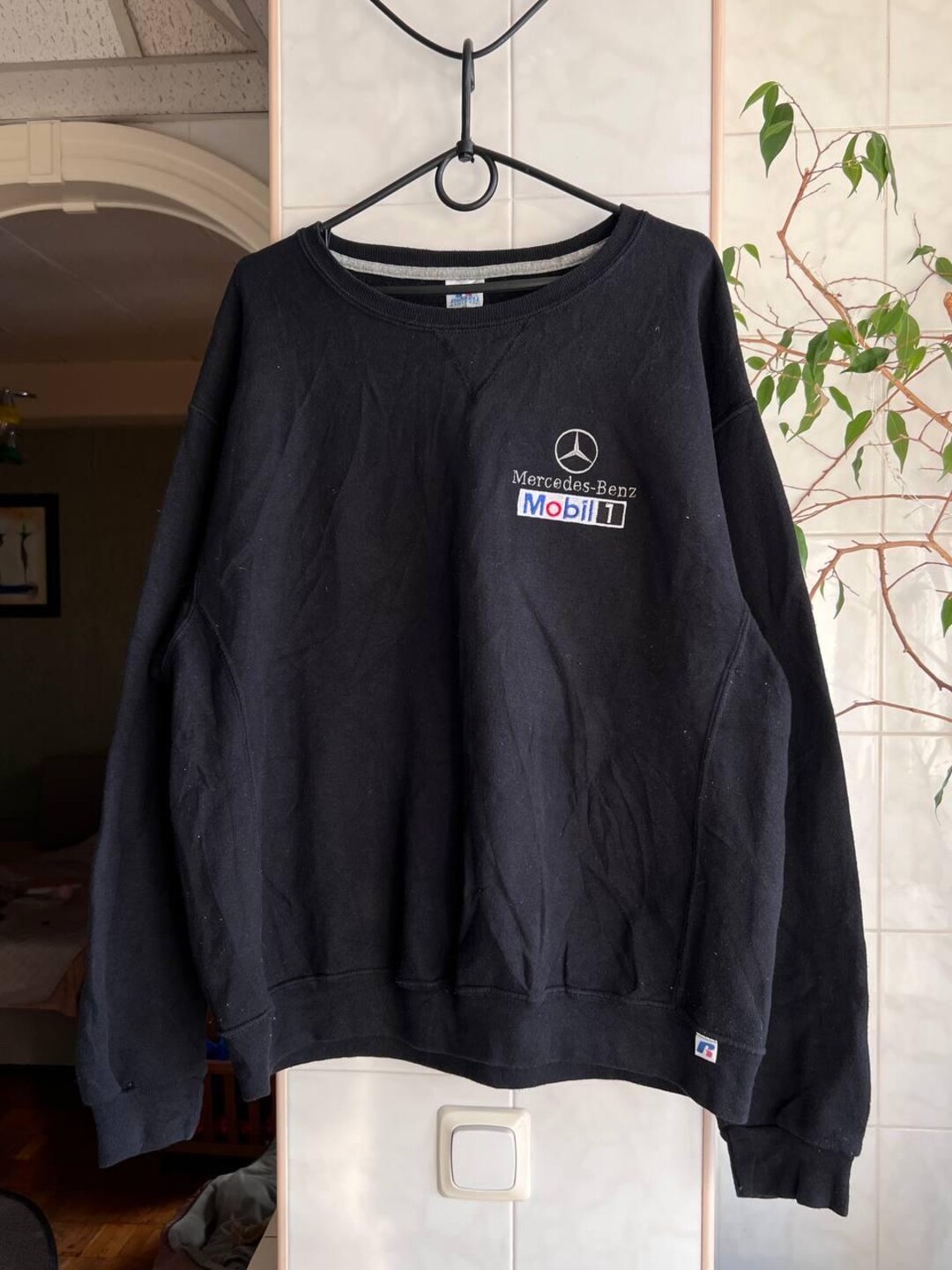 Vintage Mercedes Benz Sweatshirt 2000’s Y2K Black Mercedes Mobil 1 Auto ...