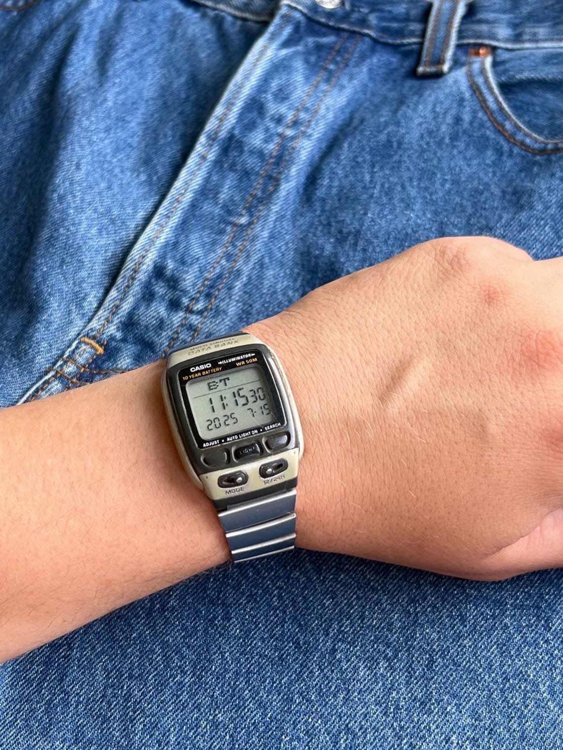 Vintage Casio Databank Alarm Calculator Watch Digital 1990s Data Bank ...