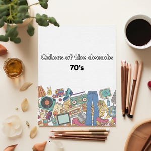 Groovy 1970s Coloring Book Printable, Retro Disco Coloring Pages, Bold ...