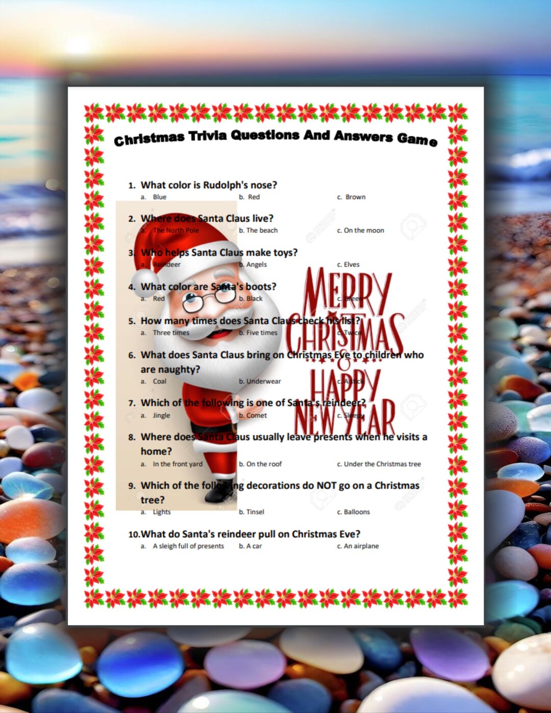 Holiday Trivia Game Printable | Christmas Party Game | Kids & Adults ...