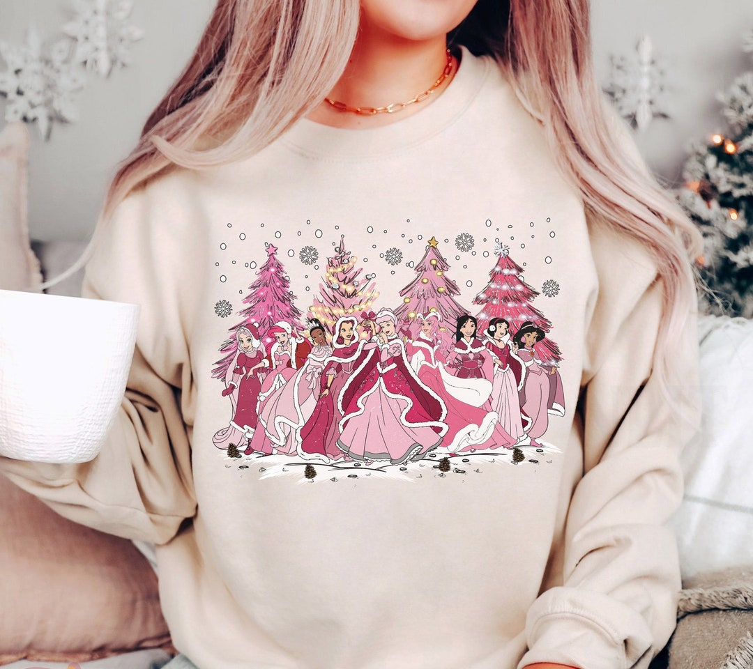 Vintage Disney Princess Pink Christmas Tree Shirts Disney - Etsy
