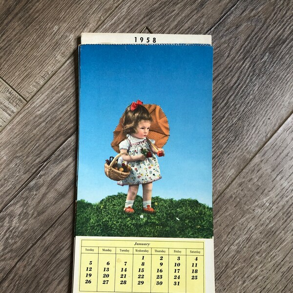 1958 Calendar - Etsy