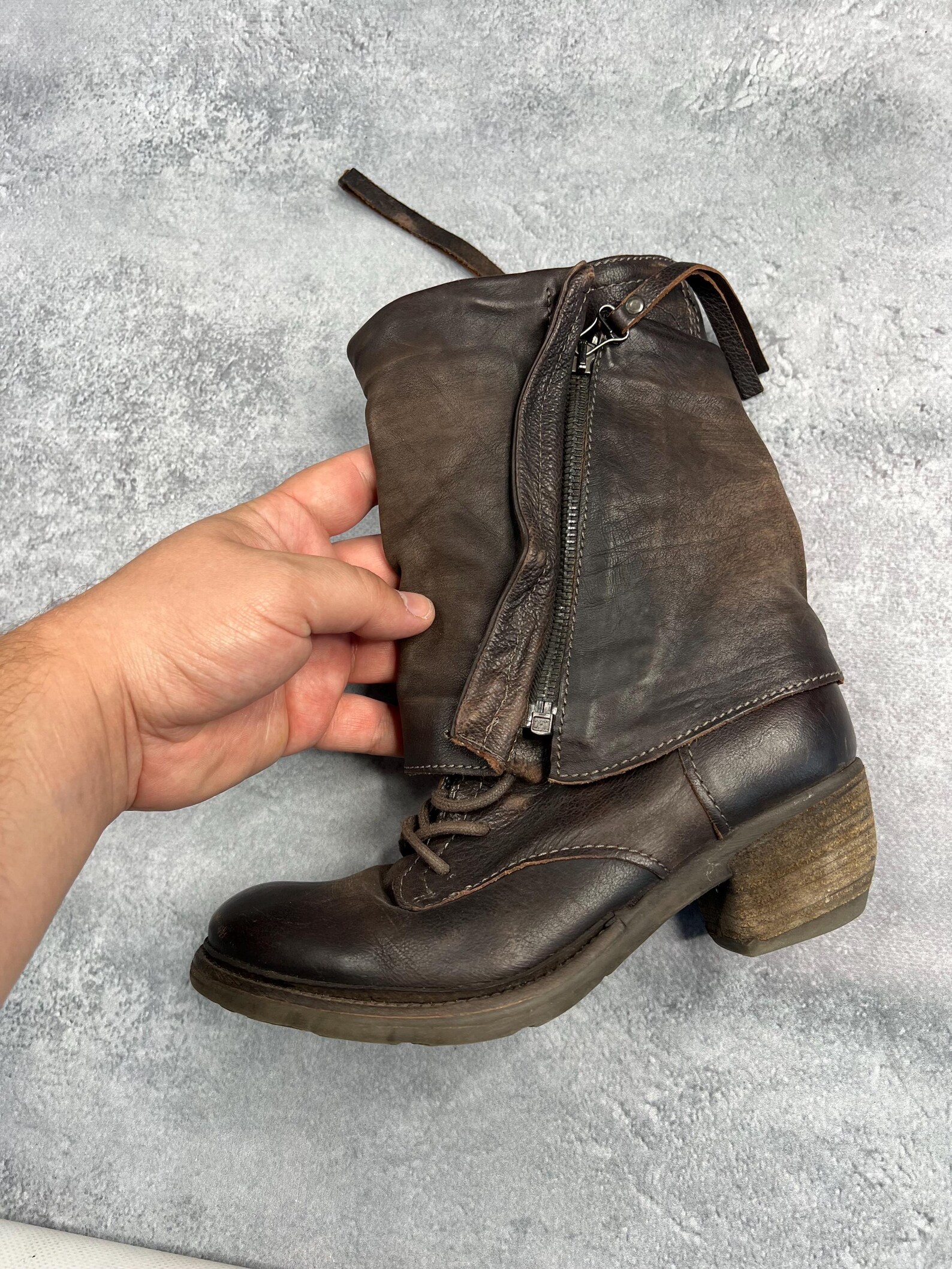 A.S.98 Simon Boots Women's US 6 (37) Black Biker Chrome Softleather ...