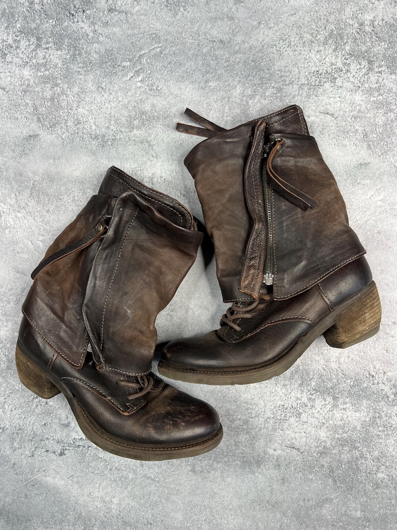 A.S.98 Simon Boots Women's US 6 (37) Black Biker Chrome Softleather ...
