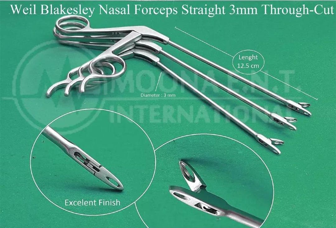 Weil Blakesley Nasal Forceps 12.5 Cm Straight Through Cut ENT FESS ...