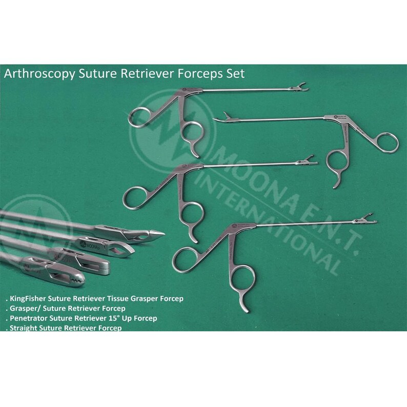 All Types Suture Retriever Forceps, Set of 4 Pcs, Orthopedics Surgical ...