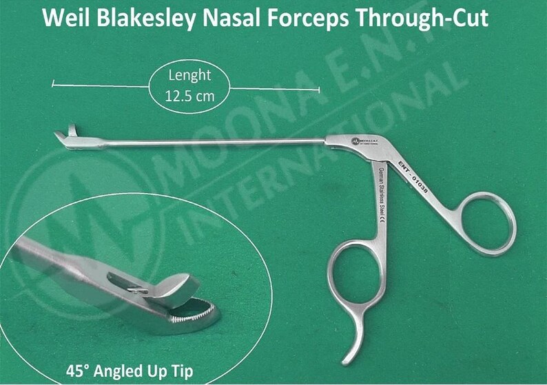 Weil Blakesley Nasal ENT Forceps Through-cut 45 Degree Angled up Tip - Etsy