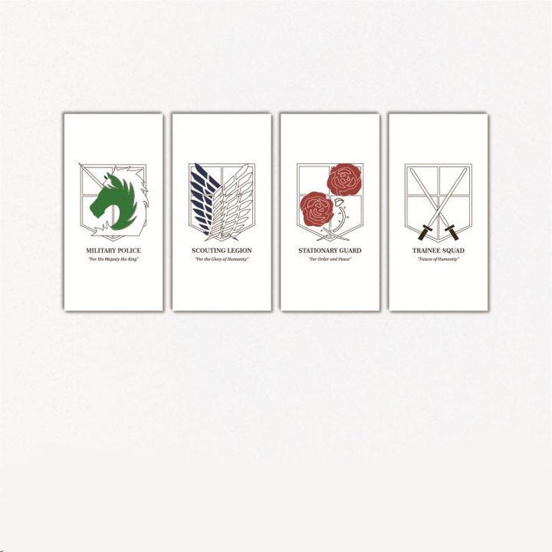 Attack on Titan Regiment Emblems Vinyl Decal Sticker – Anime Car Window ...