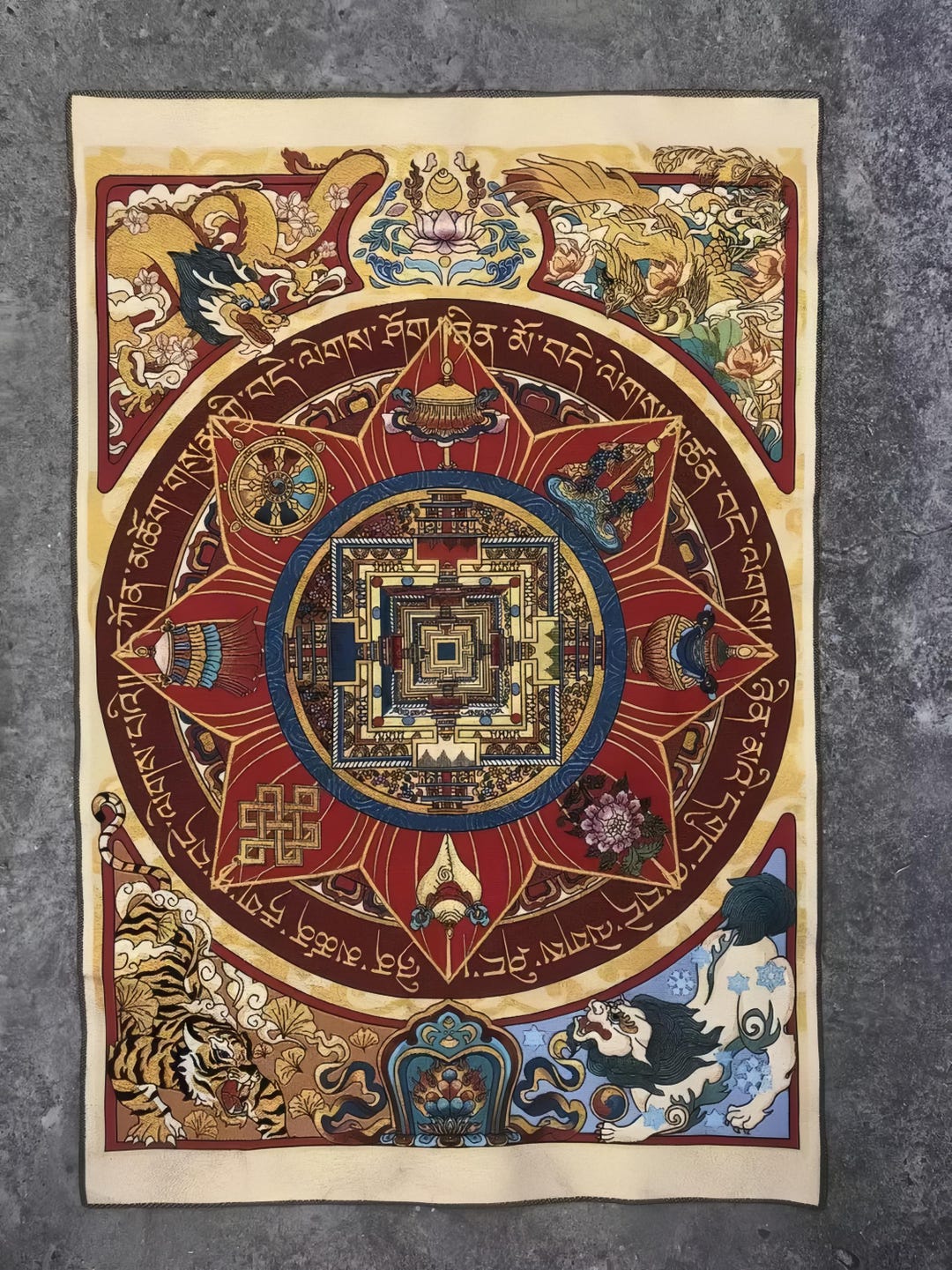 Tibetan Mandala Thangka Embroidery Wall Art - Etsy