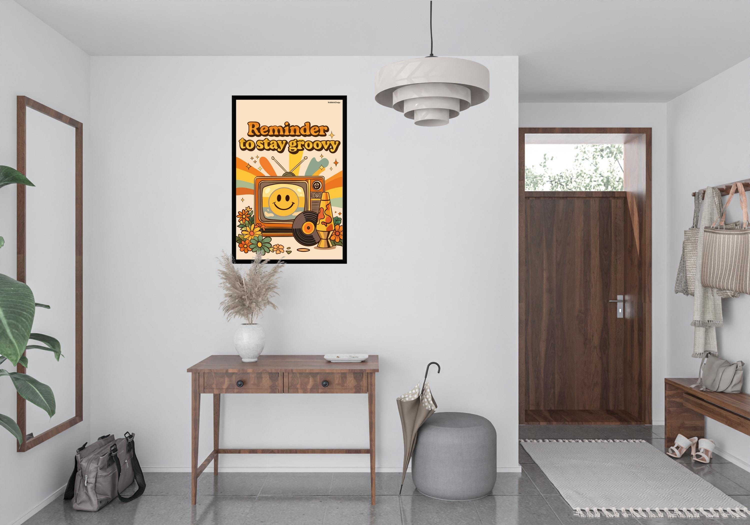 70s Smiley Face TV Art Print, Groovy Retro Decor (digital Download) - Etsy