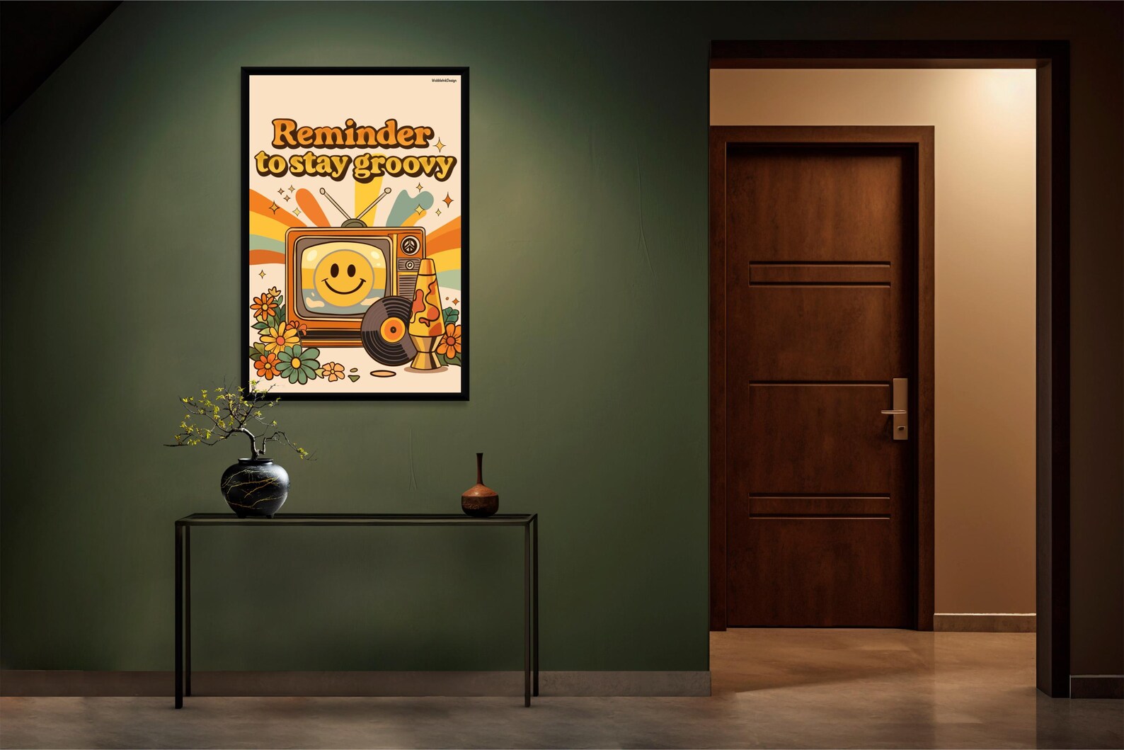 70s Smiley Face TV Art Print, Groovy Retro Decor (digital Download) - Etsy