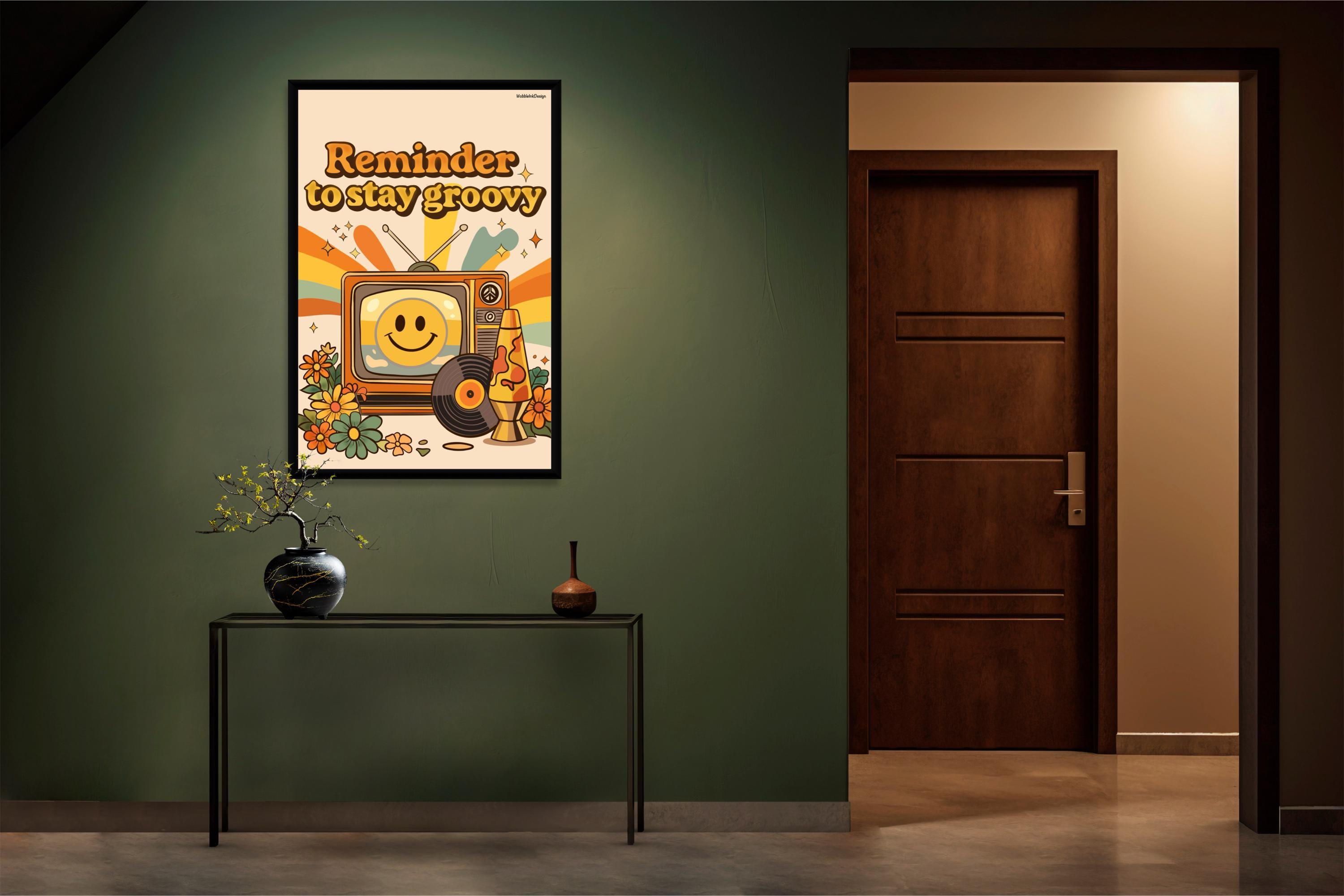 70s Smiley Face TV Art Print, Groovy Retro Decor (digital Download) - Etsy