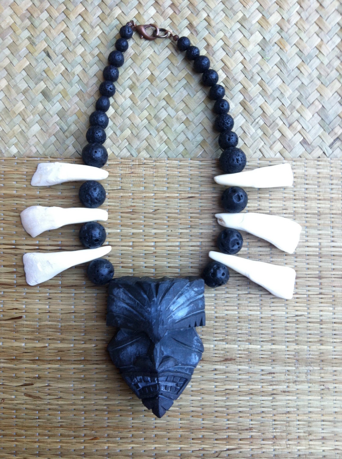 Original Doug Horne Design Tiki Pendant Buffalo Tooth Necklace - Etsy ...