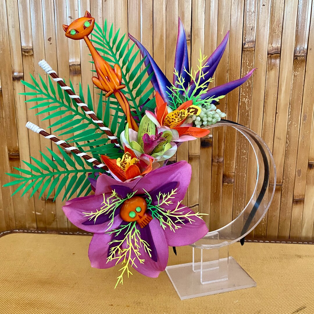 Cat SHAG Orange Purple Swizzle Stick Mini Half Crown Dapper Day ...