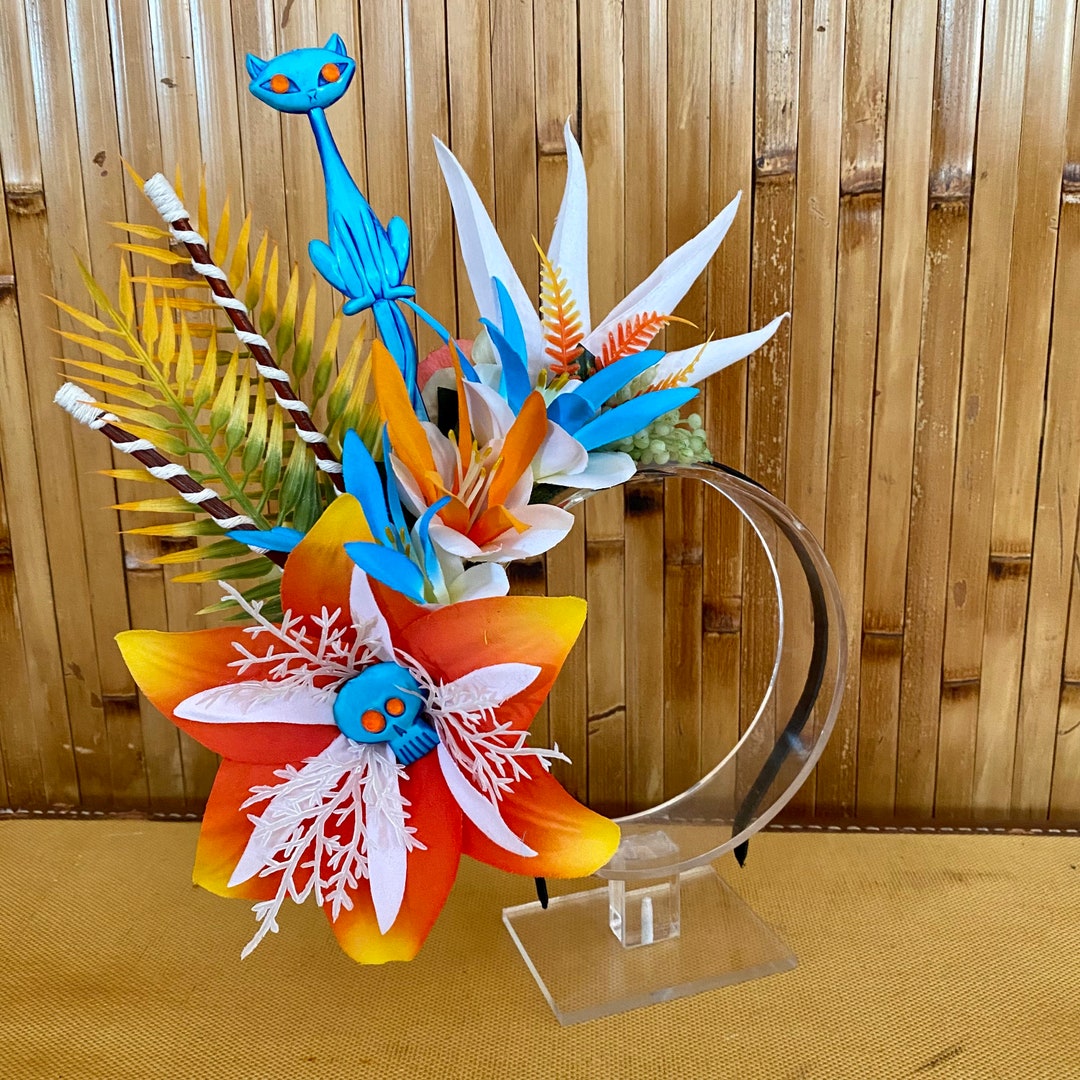 Cat SHAG Blue Orange Swizzle Stick Mini Half Crown Dapper Day Halloween ...