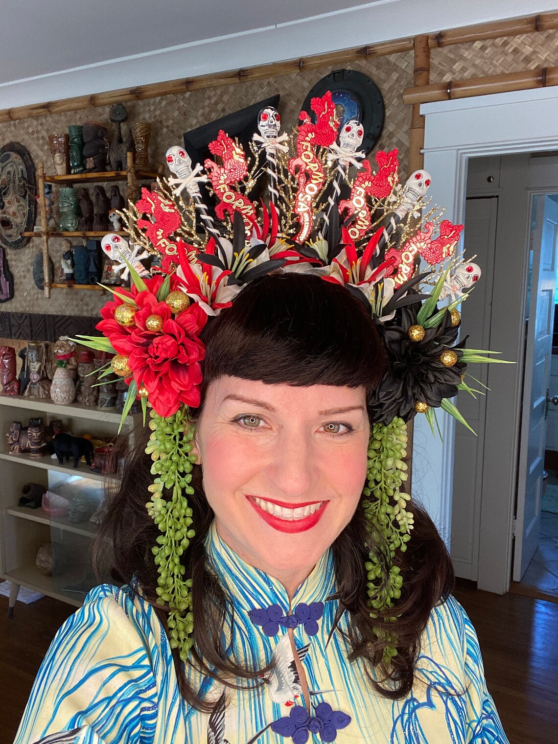 Swizzle Stick Crown Dragons Light up Skull and Crossbones | Etsy