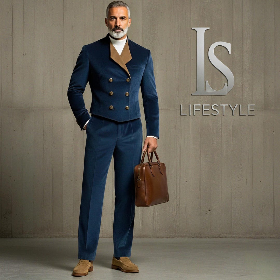 Luxury Velvet Men 2 Piece Suits - Designer Blue Velvet Elegant Dress ...