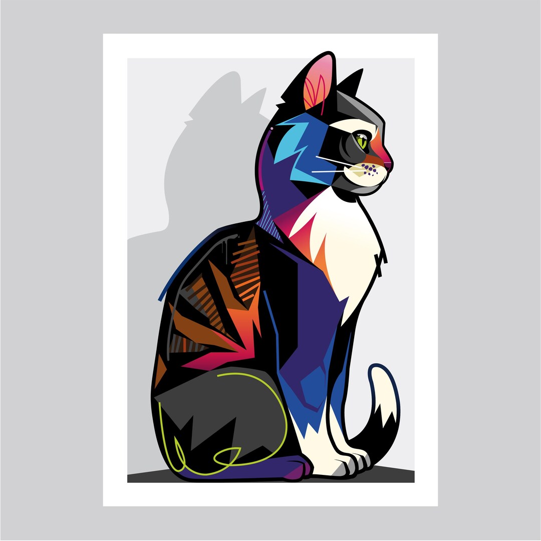 Cat A3 Art Print. - Etsy