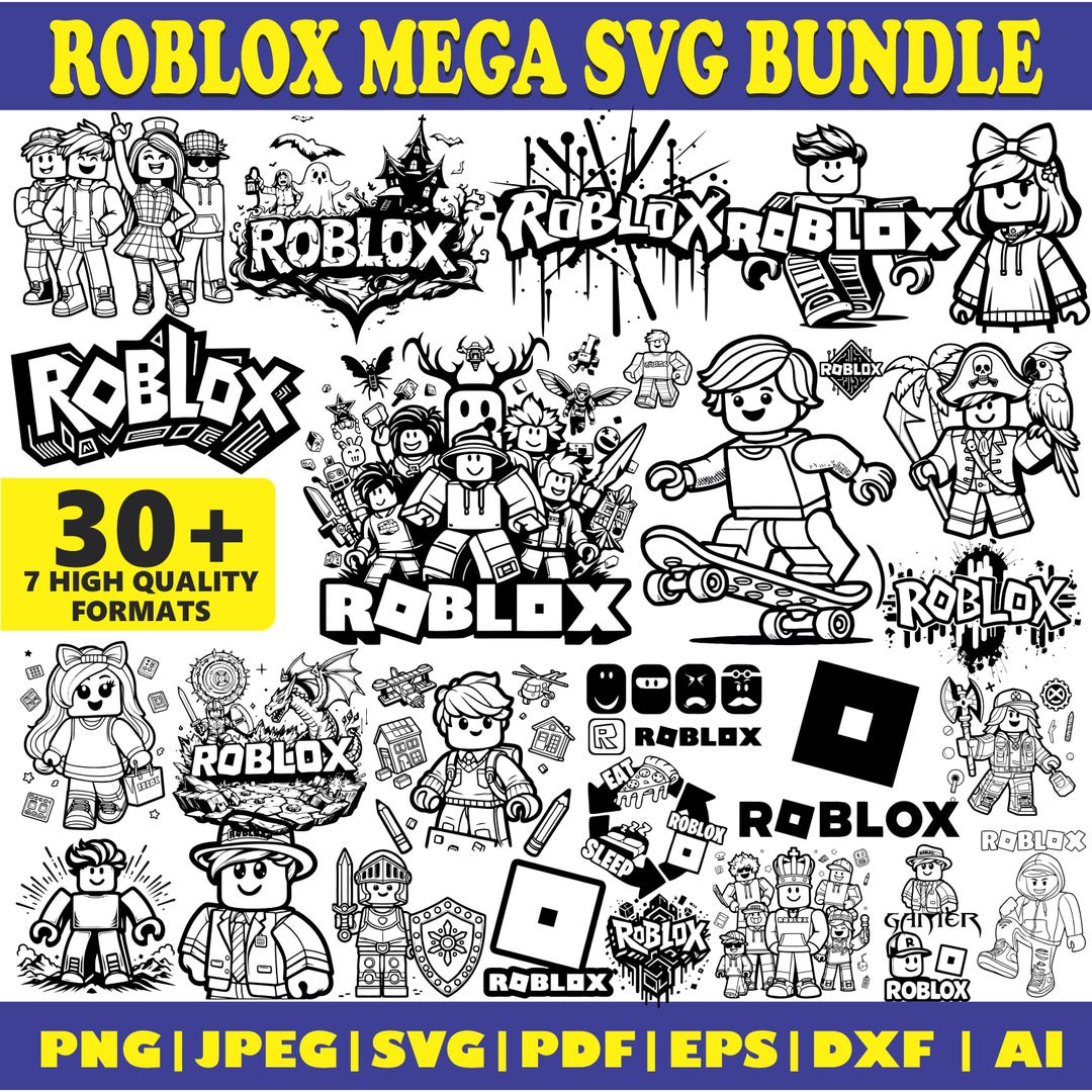 Roblox SVG, Roblox SVG Bundle, Roblox Game Character Clipart, Roblox ...