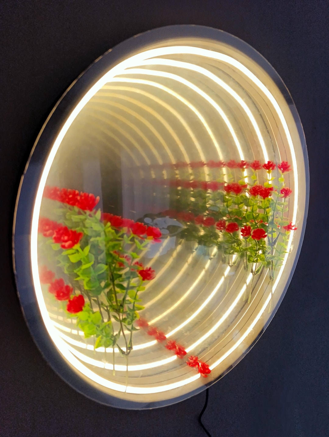 Flower İnfinity Mirror,led Wall Decor,led İnfinity Mirror - Etsy