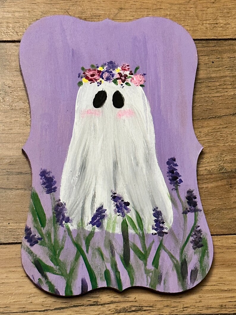 Cute Ghost Lavender Painting - Etsy