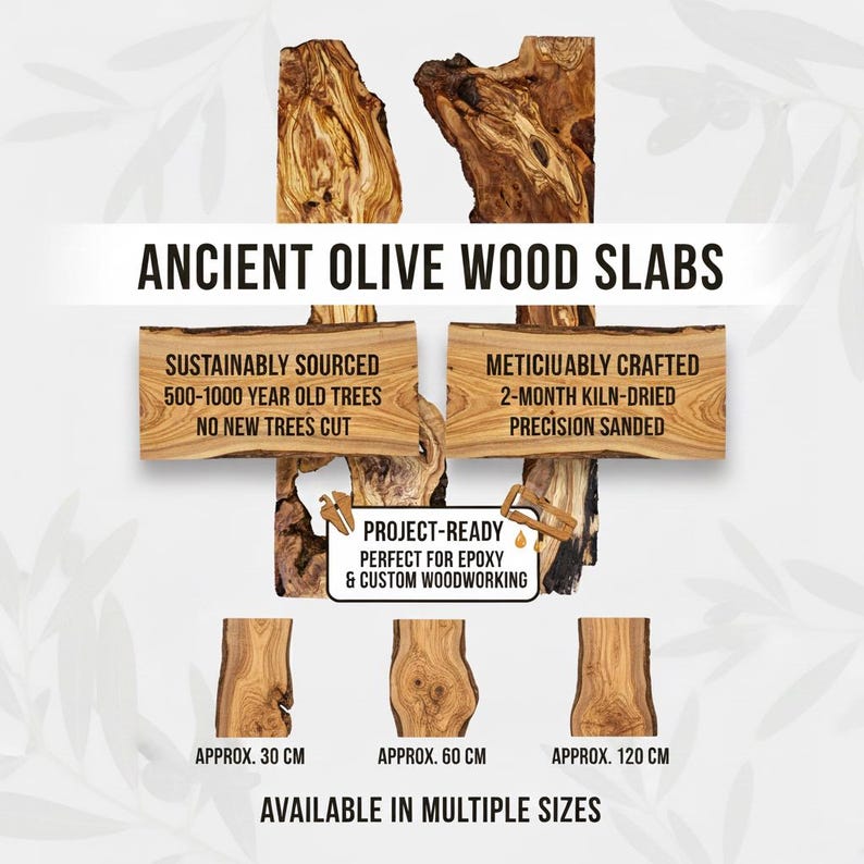 Live Edge Olive Wood Slabs for Epoxy Resin River Table - Dry Ancient ...