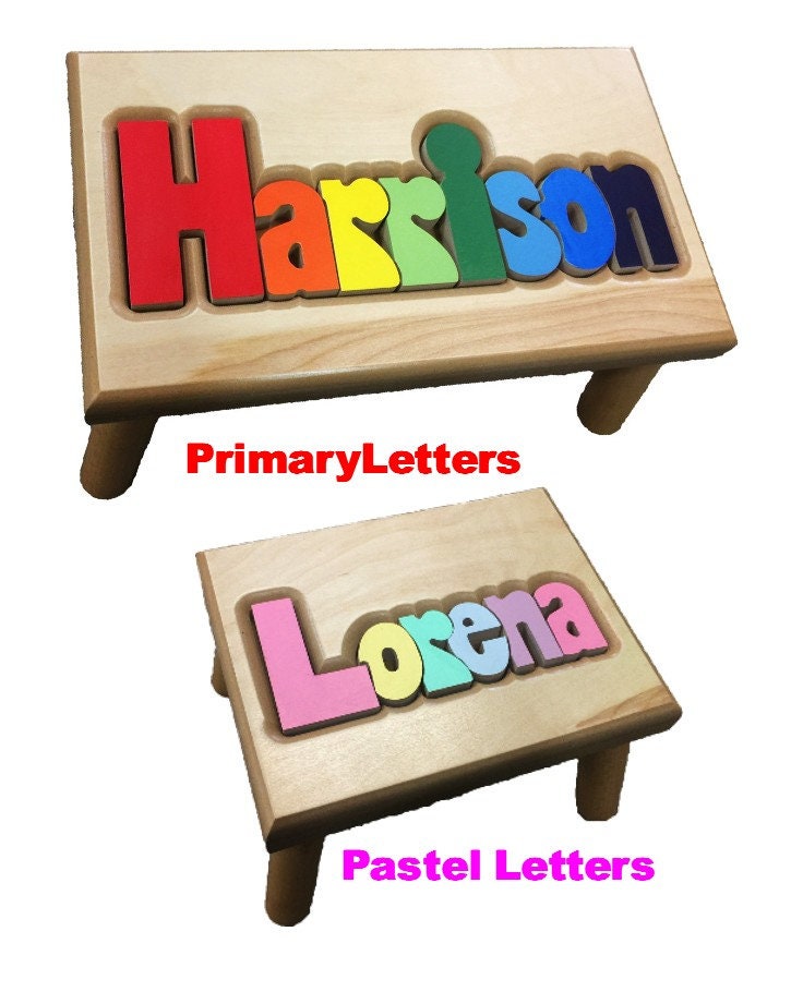 Natural Name Puzzle Stool free Shipping - Etsy