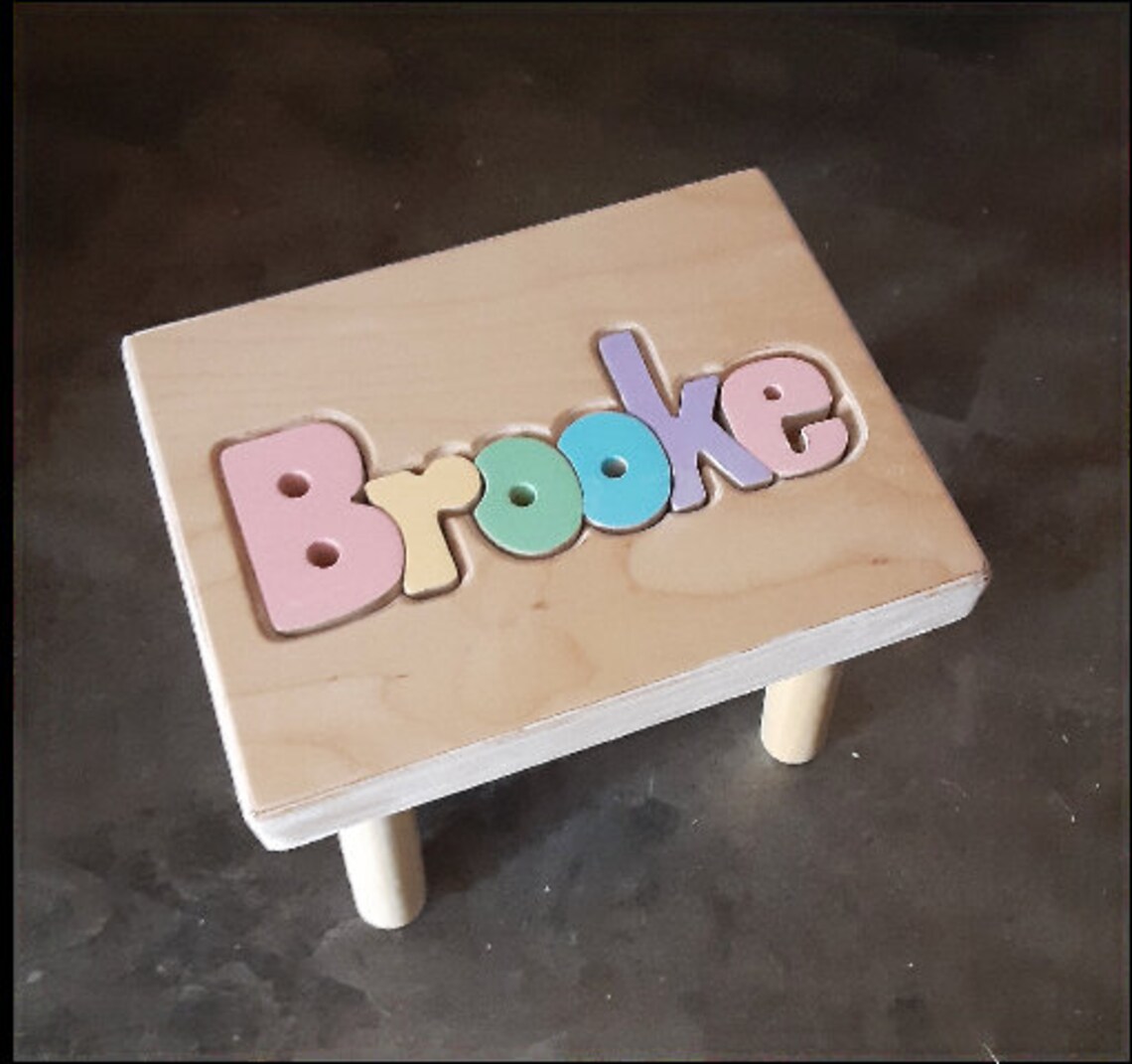 Natural Name Puzzle Stool free Shipping - Etsy