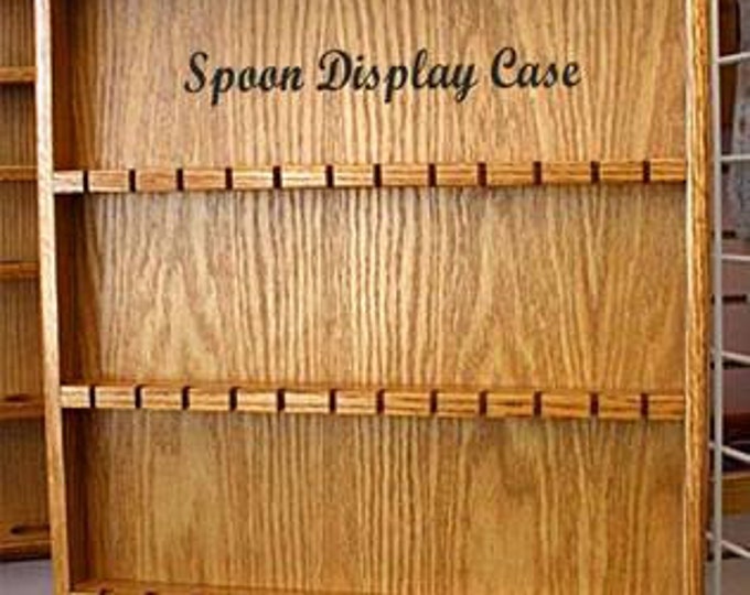 Large Wooden Collector's Rack With Glass Window for Collectible Spoons ...