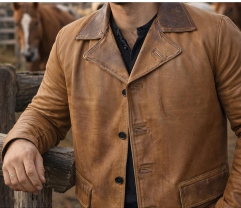 Handmade Men’s Vintage Brown Waxed Leather Coat – Distressed Cowboy ...