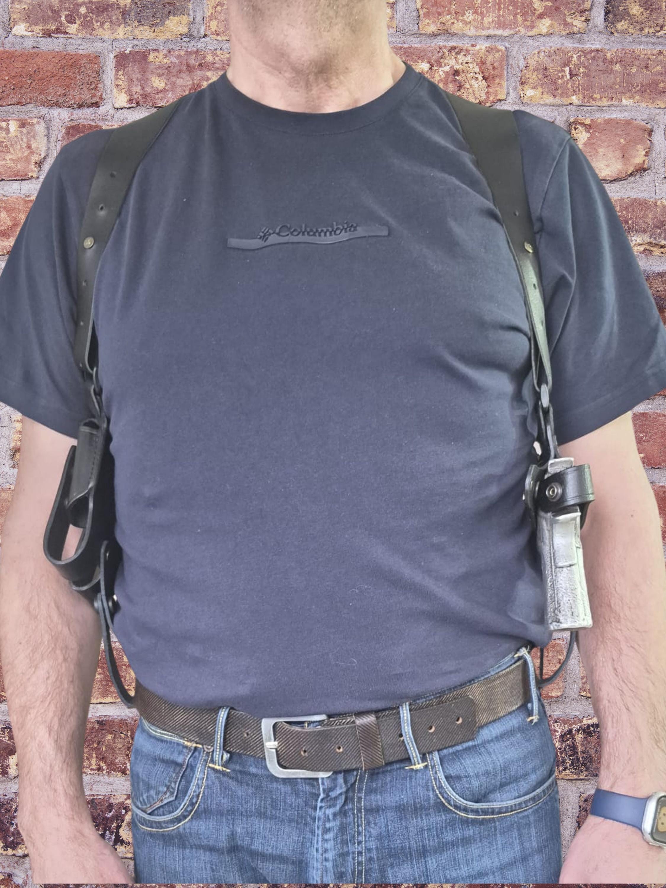 1911 Colt Miami Vice Shoulder Holster Handmade Leather Vertical Double ...
