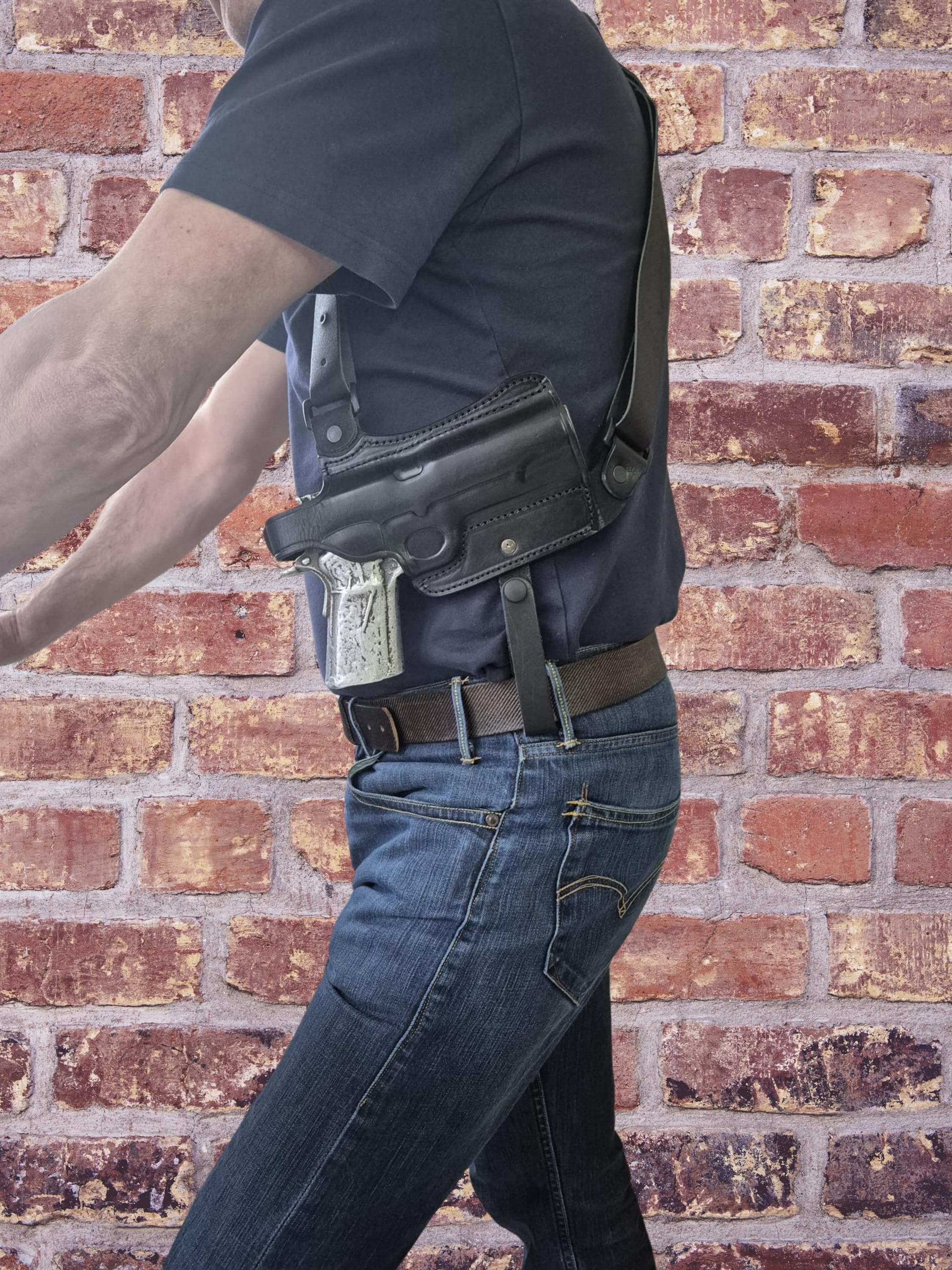 1911 Colt Miami Vice Shoulder Holster Handmade Leather Vertical Double ...