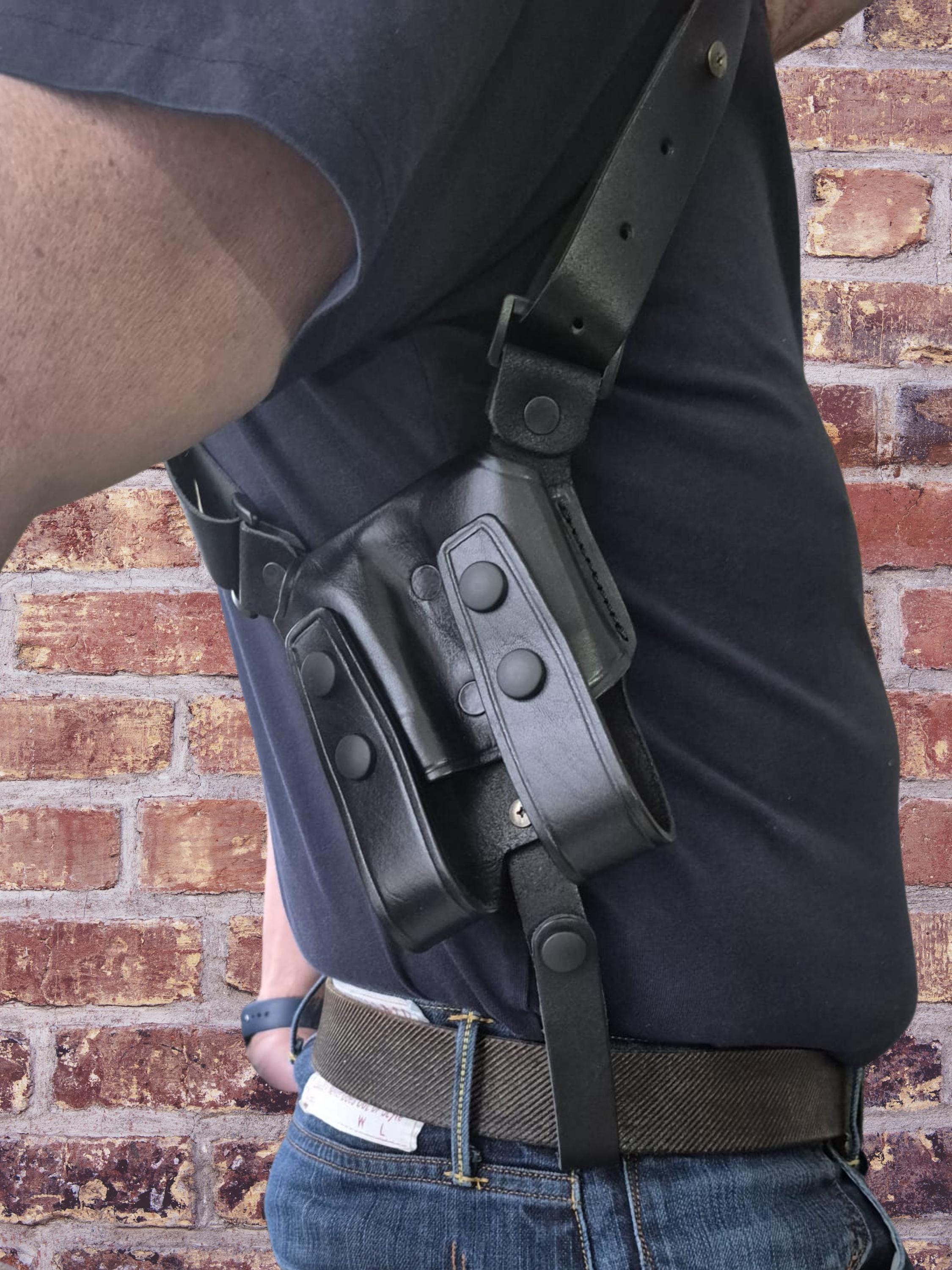 1911 Colt Miami Vice Shoulder Holster Handmade Leather Vertical Double ...