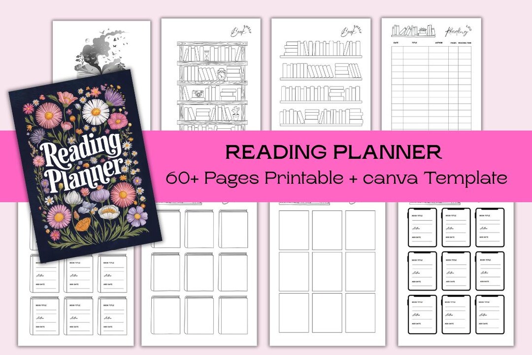 Reading Planner, Book Tracker Journal, Reading Log Printable, Reading ...