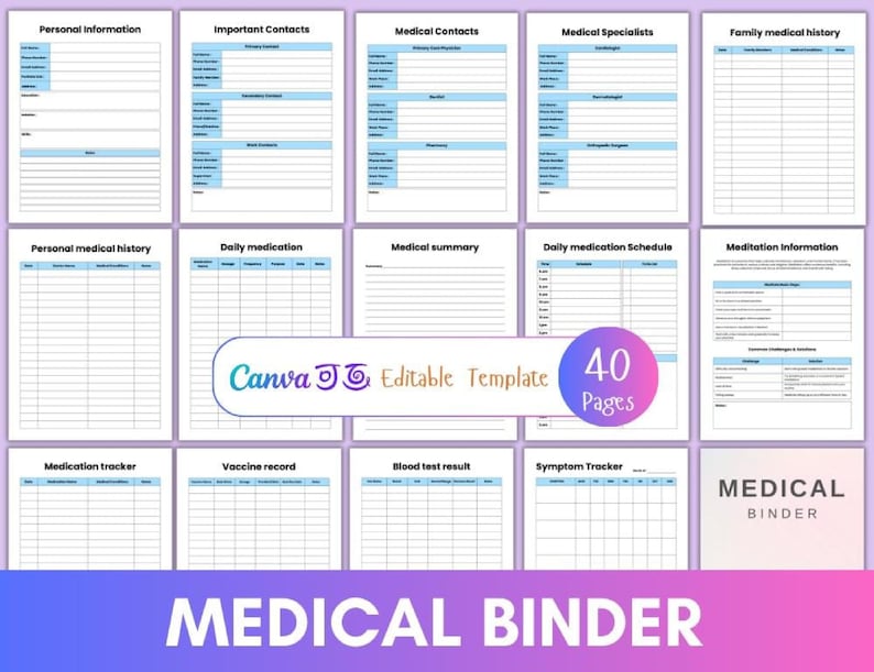 Chronic Illness Medical Binder 2026: Editable Health Records Organizer ...